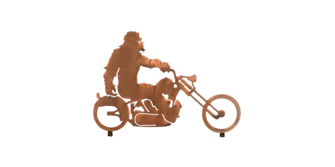 Bigfoot Chopper Statue Metal Yard Art, Crooks Designs, Handmade in ...