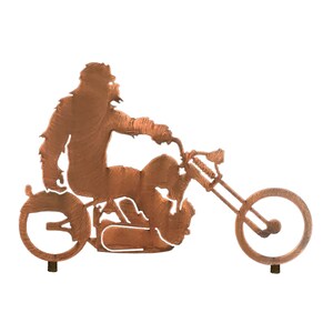 Sasquatch Chopper Statue Motor Cycle Bigfoot Metal Yard Art, Yeti on ...