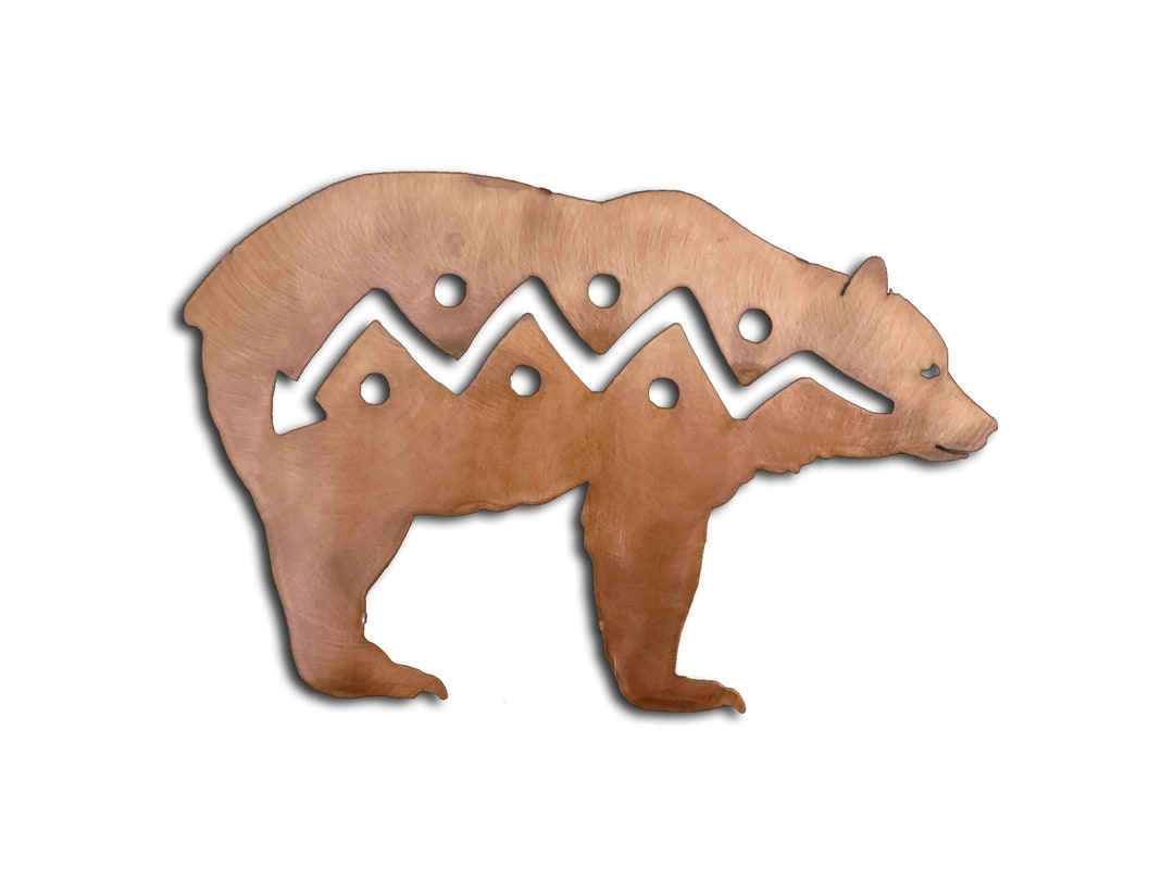 Bear Element Metal Wall Art, Woodland Collection, Black Bear, Brown ...