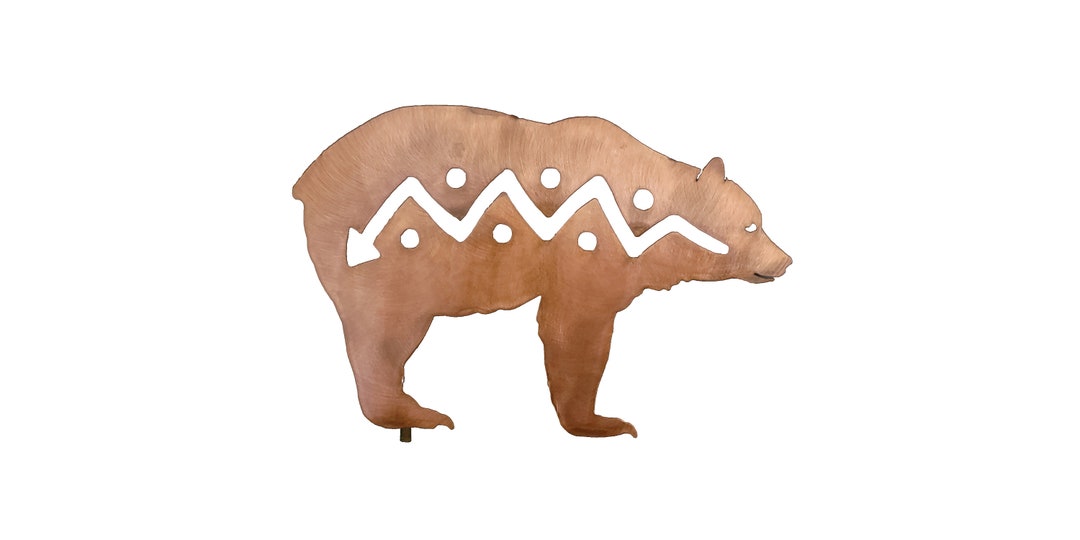 Woodland Bear Metal Art, Rust Finish (12-30 Inch Sizes Available) - Etsy