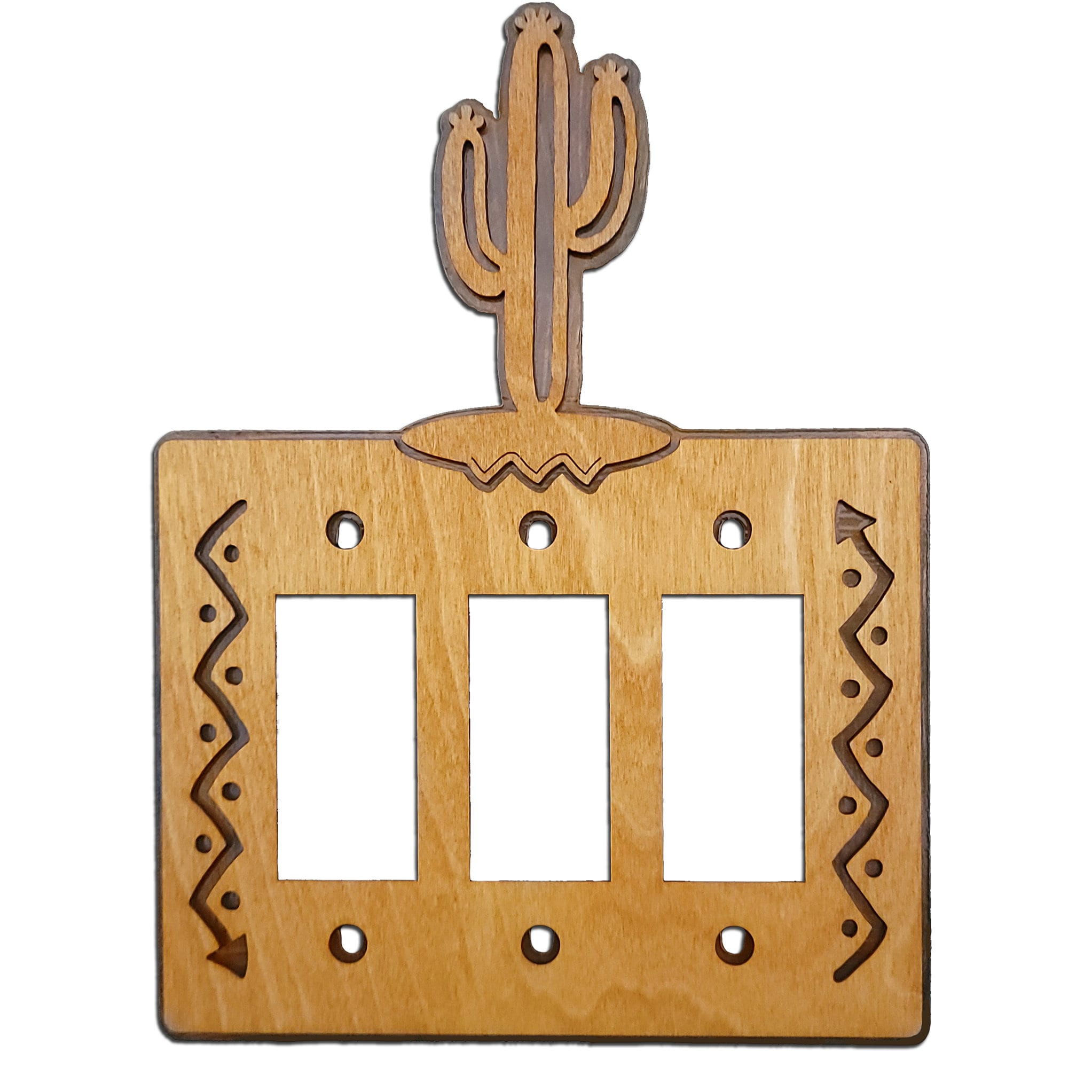 Southwest Cactus Rocker Switch Plate Cover: Wood and Metal, Golden ...