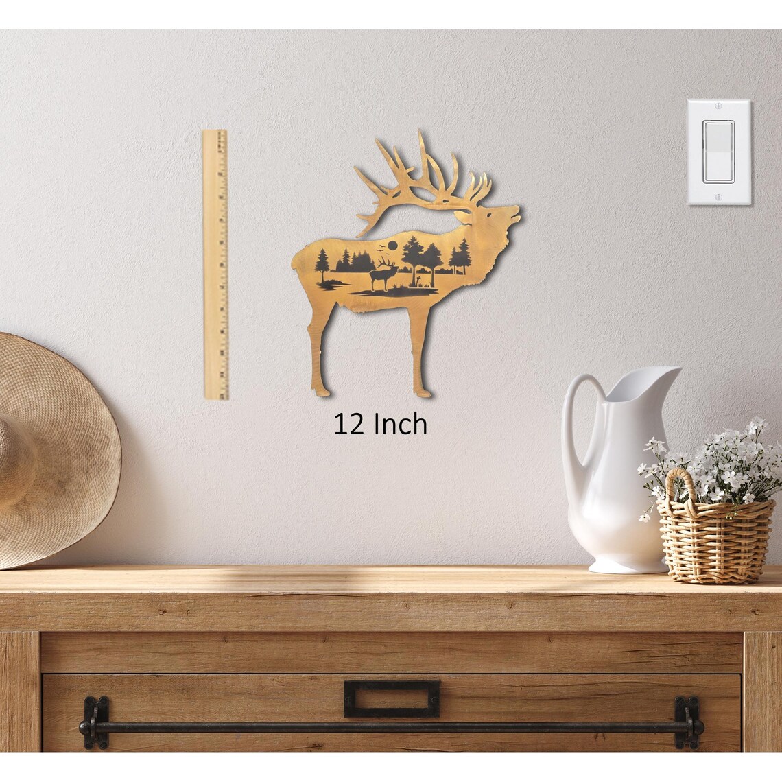 Elk Wall Art, Profile Woodland Collection, Elk Metal Art, Stag, Wapiti ...