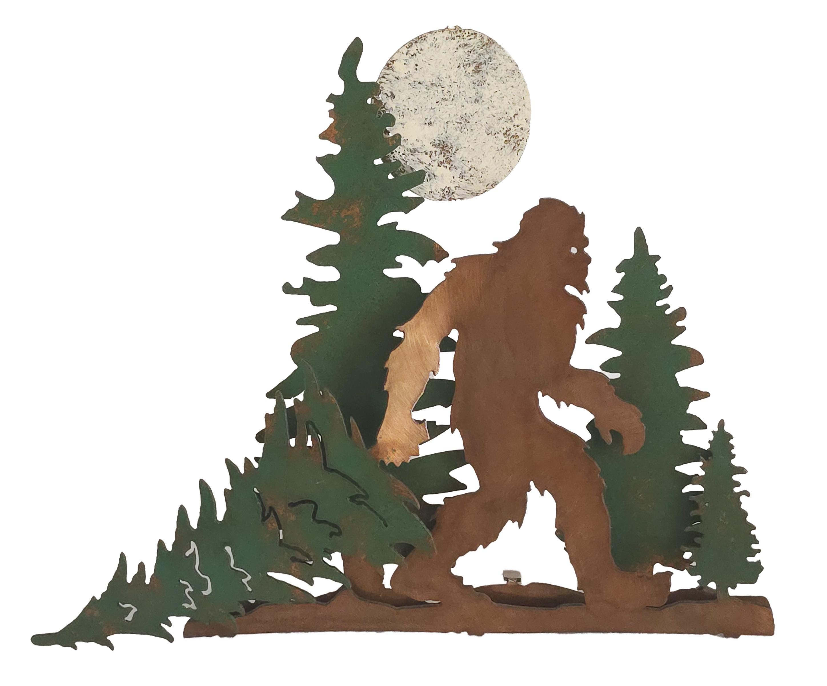Sasquatch Christmas Wall Art, Table Top Metal Sculpture, Bigfoot With ...