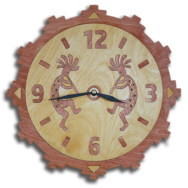 Red Wood Wall Clock - Etsy
