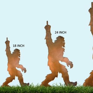 Bigfoot Statue Walking Flip off Sign, Sasquatch Metal Yard Art, Yeti ...