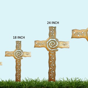 Cross Yard Art, Crucifix Metal Sculpture, Rust Finish - Etsy