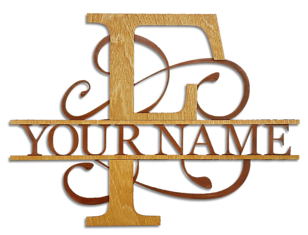 Personalized Family Name Sign, Rustic Steel & Baltic Birch Monogram - Etsy