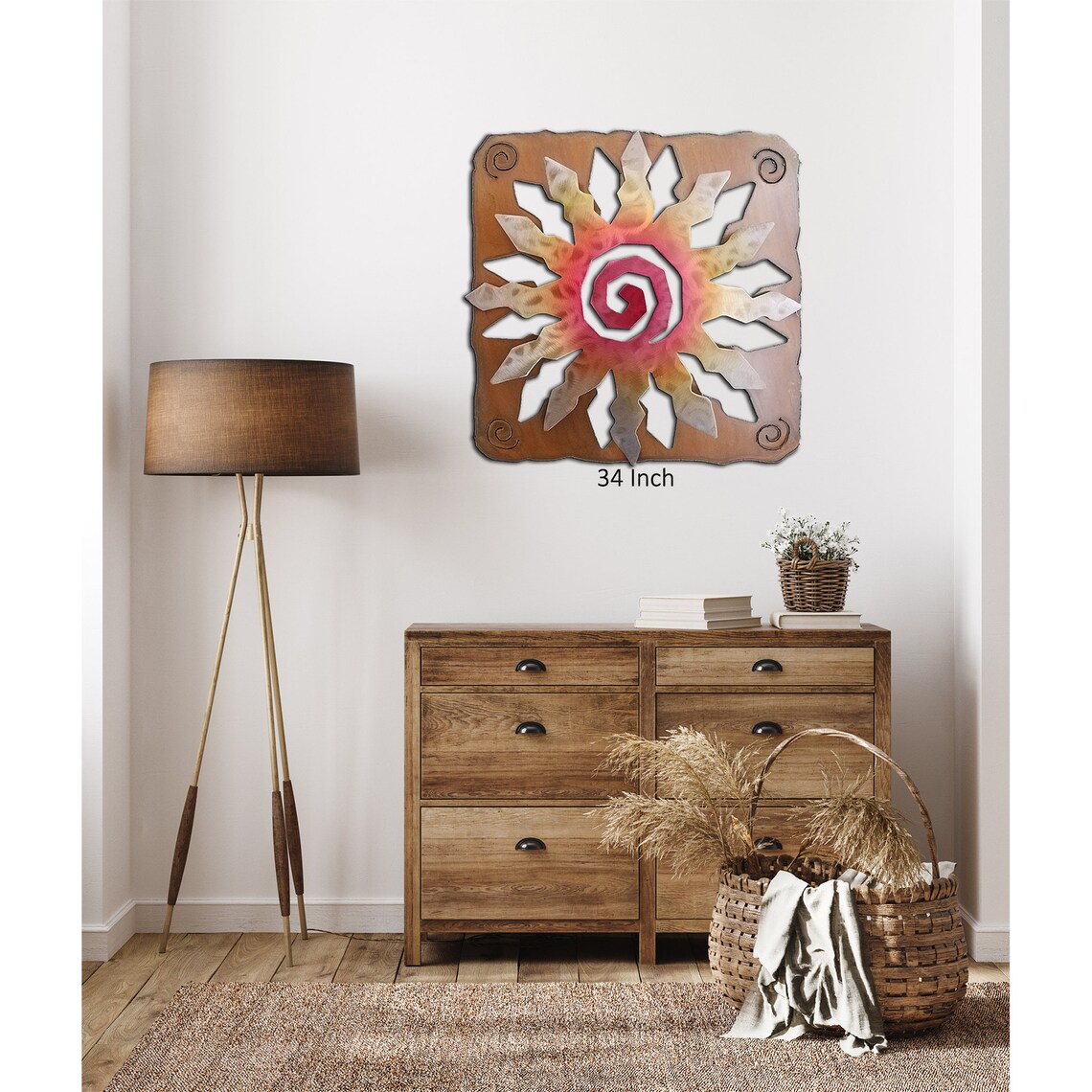 Sunburst 12 Pt Sun Southwest Cut Outs Sunset Swirl Finish - Etsy