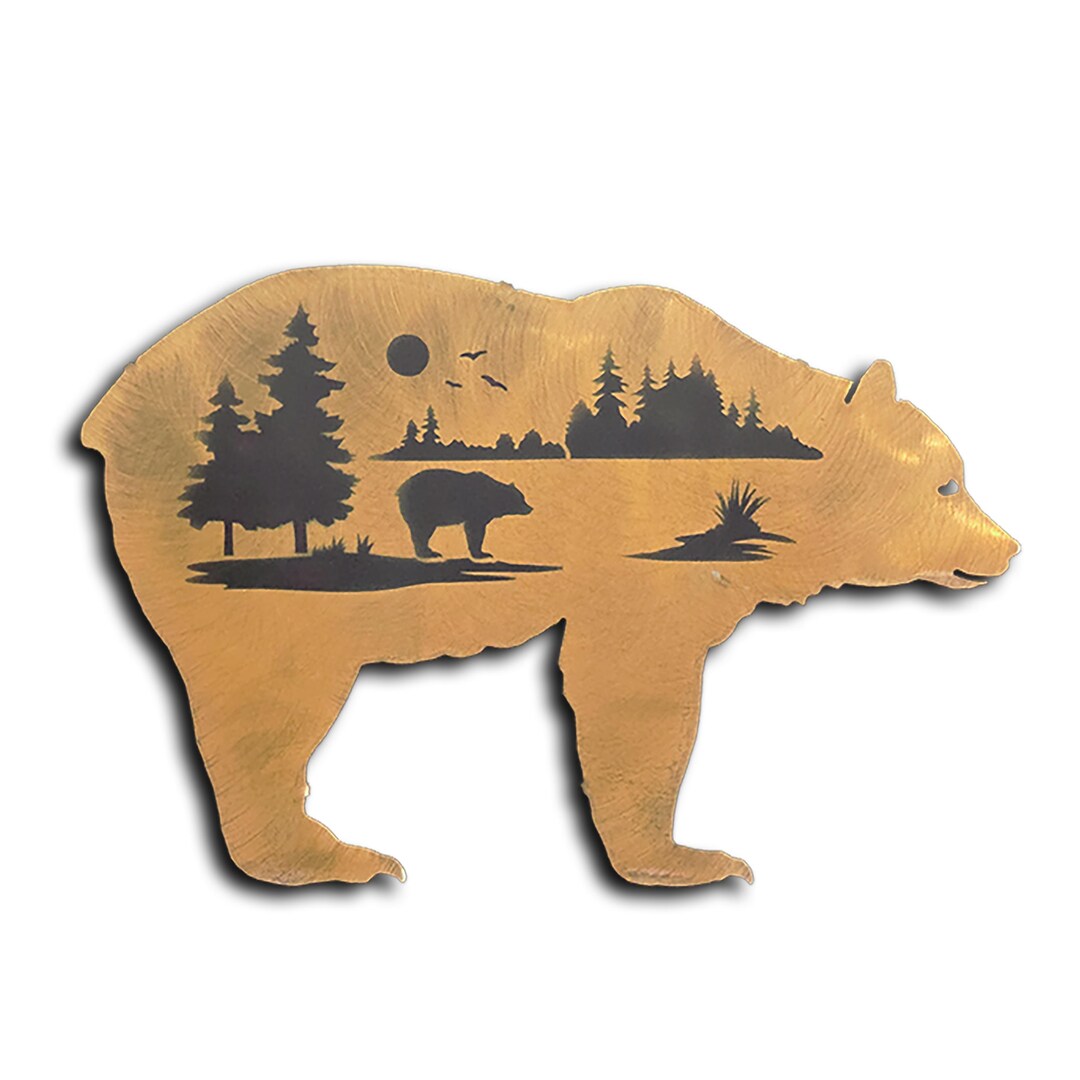 Bear Metal Wall Art, Profiles Woodland Collection, 5 Sizes, Handmade in ...