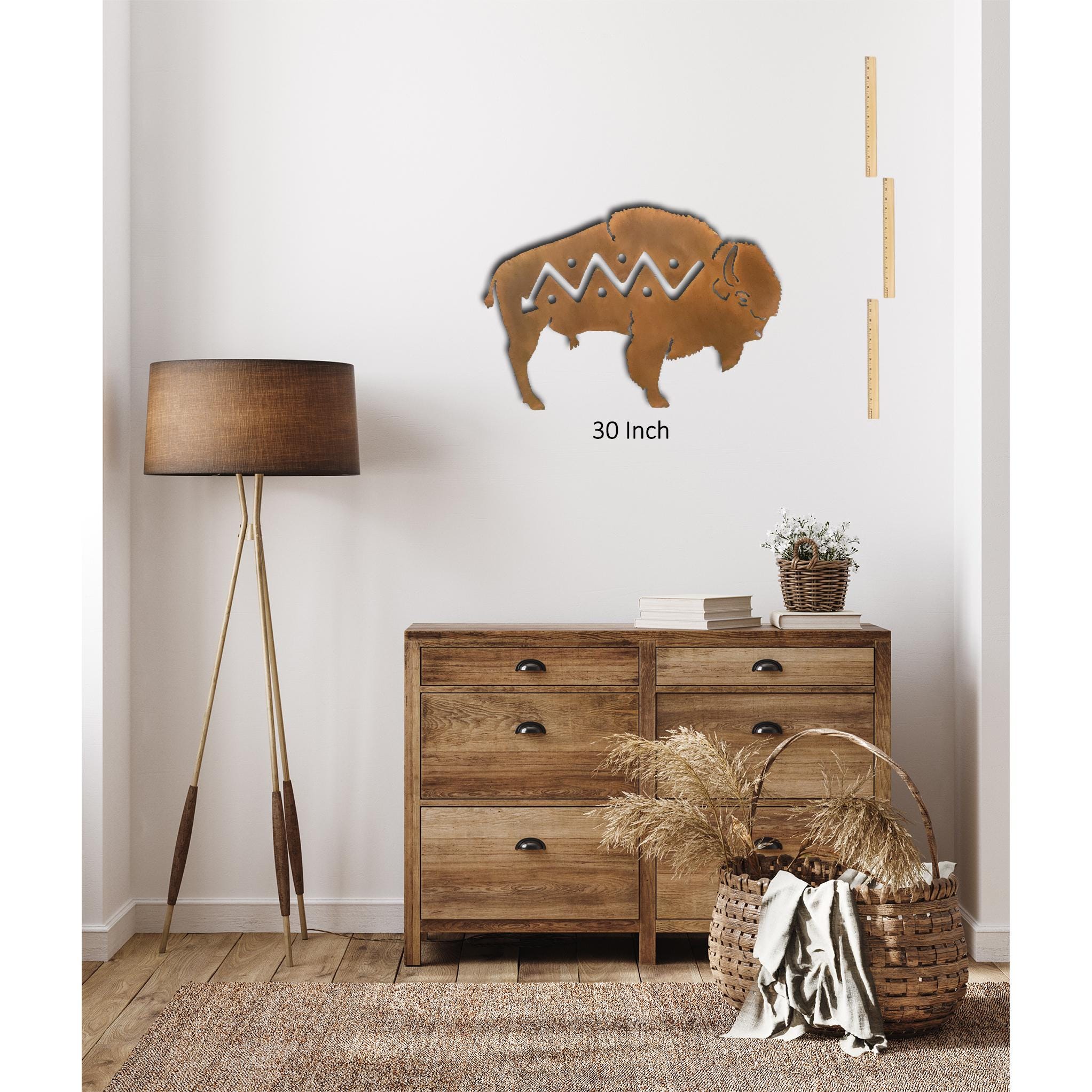Rustic Buffalo Wall Art: Handmade Metal Bison, Five Sizes - Etsy