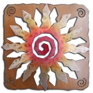 Sunburst, 12 Pt Sun, Southwest Cut Outs, Sunset Swirl Finish, Metal ...