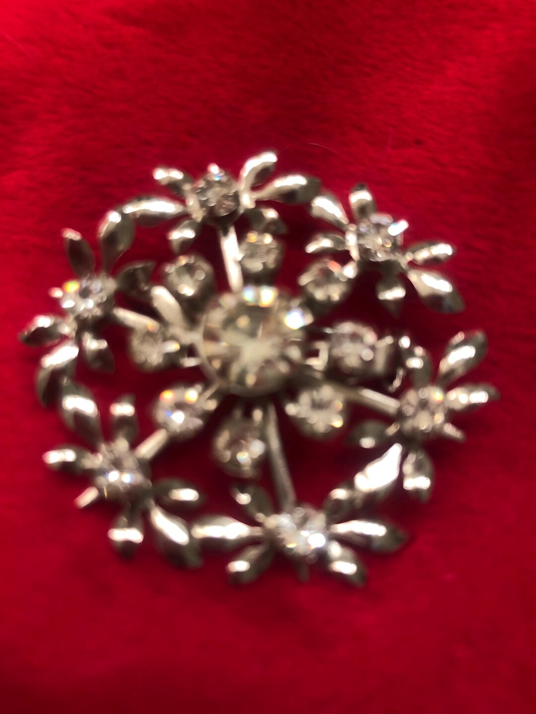 Vintage Rhinestone Starburst Brooch - Etsy