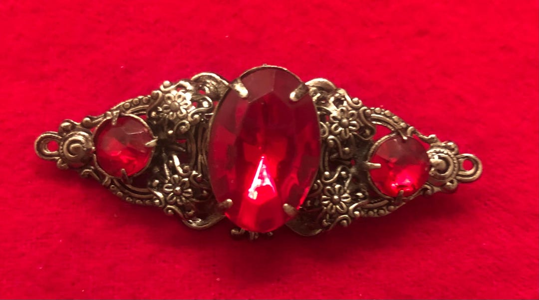 Vintage Red Glass Gem - Etsy