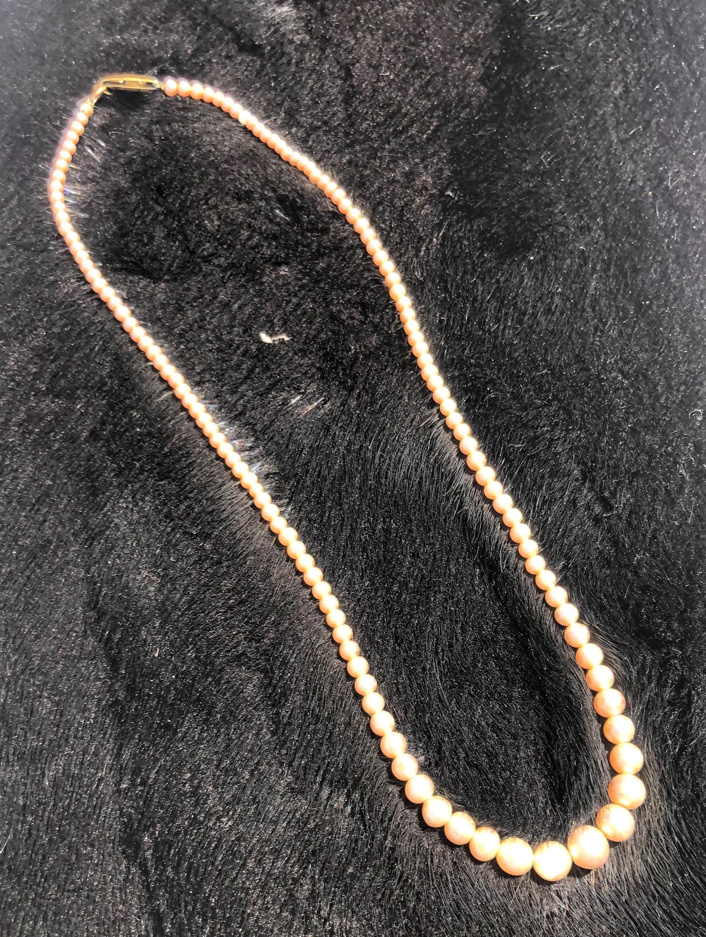 Vintage Pearl Necklace Cream Color - Etsy