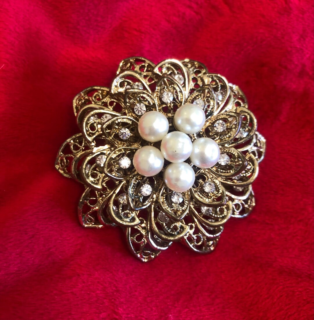 Diamond Dress Clip Brooch - Etsy