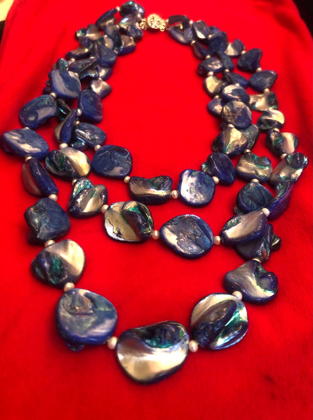 3 Strand Necklace Mother of Pearl - Etsy