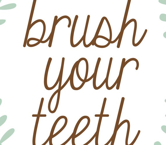 Brush Your Teeth Sign For Kids