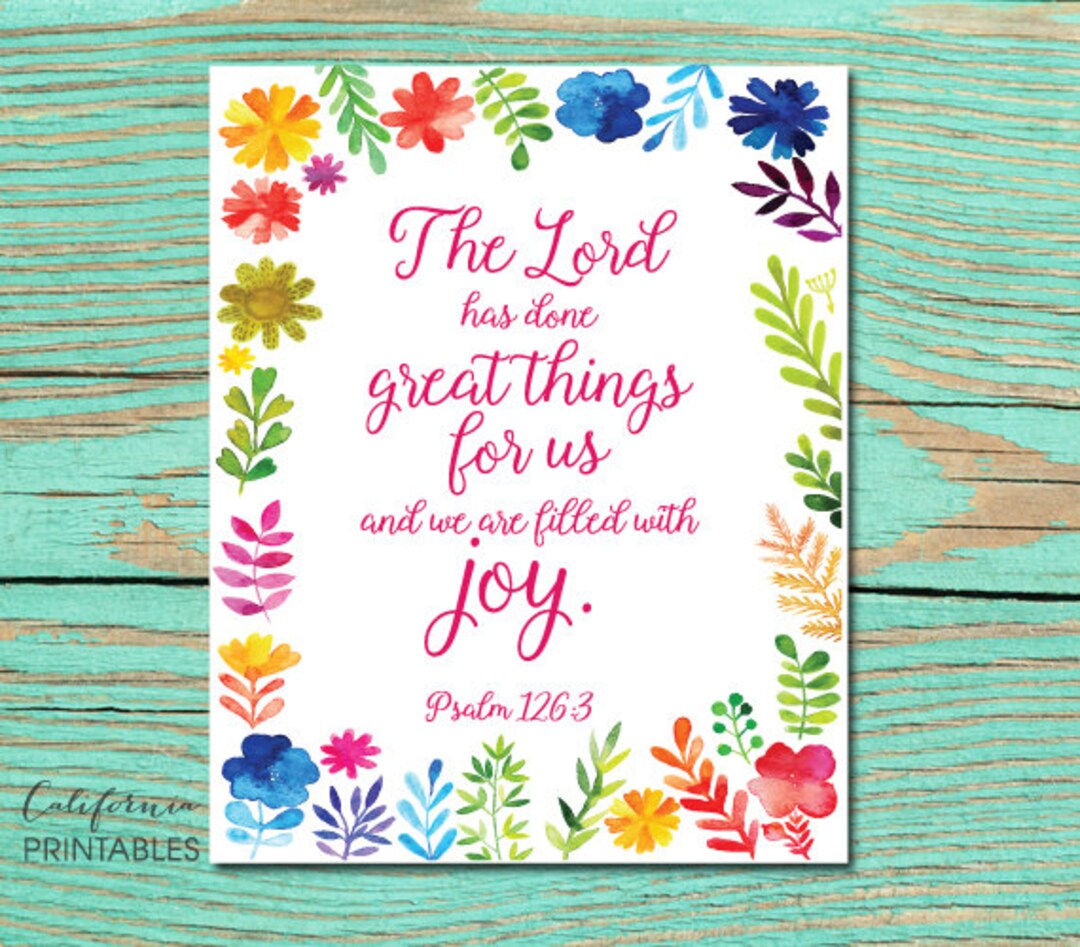 PRINTABLE ART, the Lord Has Done Great Things Digital Poster, Bible ...