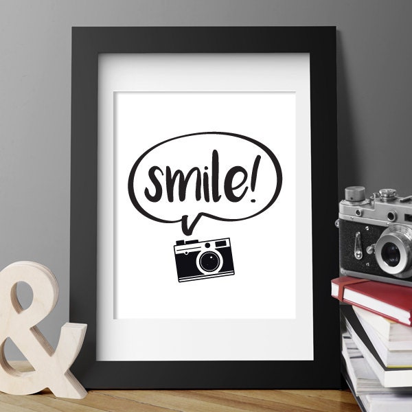 SMILE PRINTABLE ART Say Cheese Print Smile Print Camera | Etsy