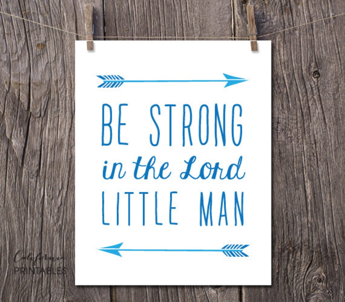 Be Strong in the Lord Little Man Printable Art Boy Nursery - Etsy