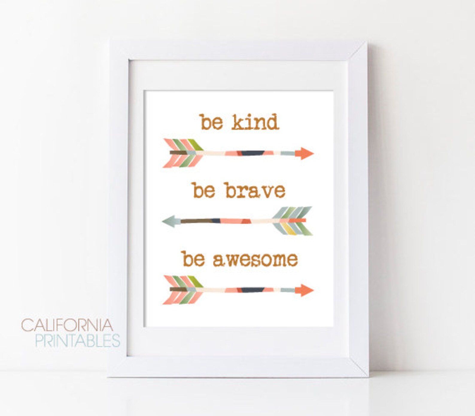 Nursery PRINTABLE ART Be Kind Be Brave Wall Art Nursery - Etsy