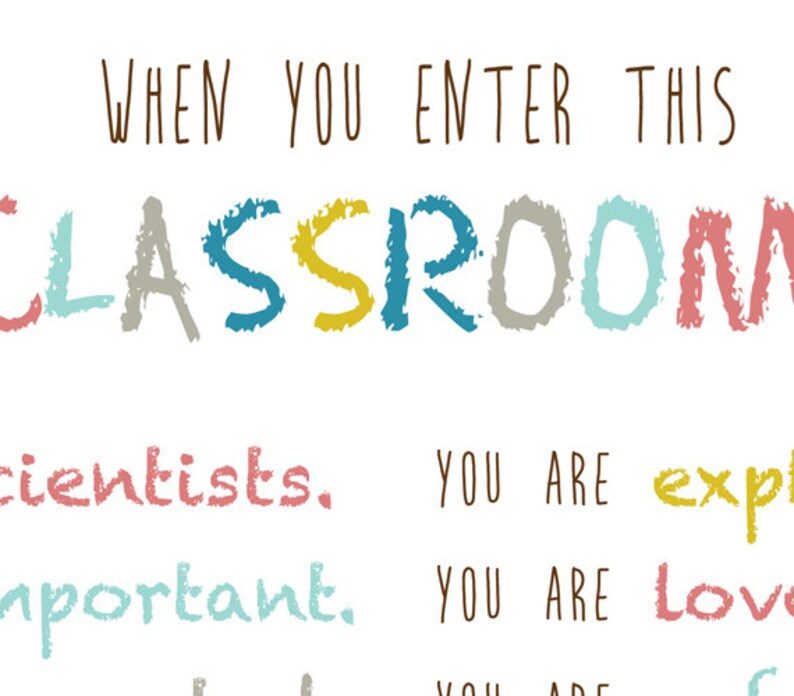 When You Enter This Classroom Printable Art Classroom Decor - Etsy