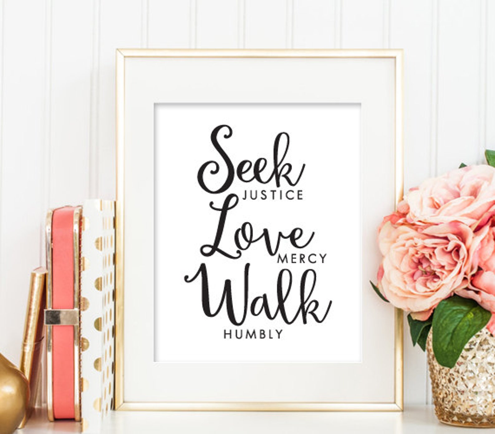 Christian PRINTABLE ART Seek Justice Love Mercy Walk Humbly - Etsy