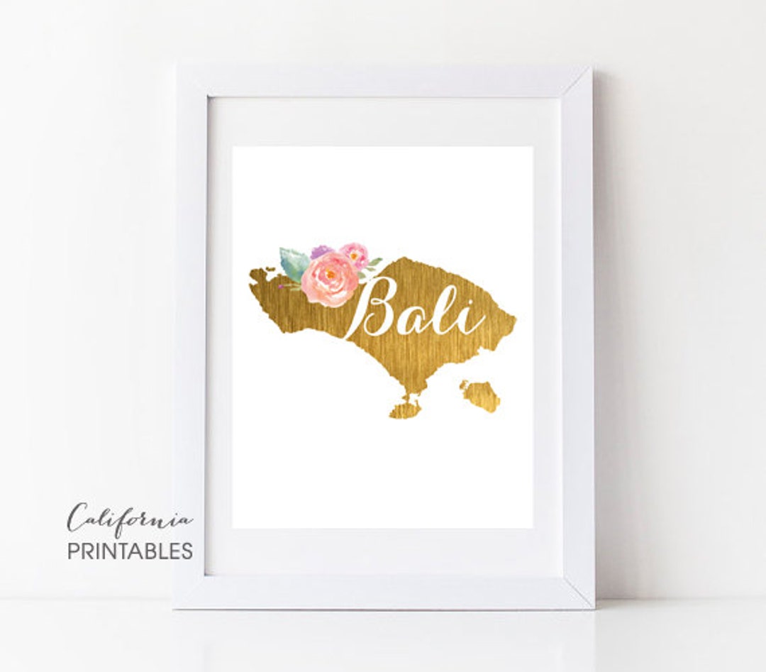 Bali Printable Art Bali Print Art Bali Map Printable Faux - Etsy
