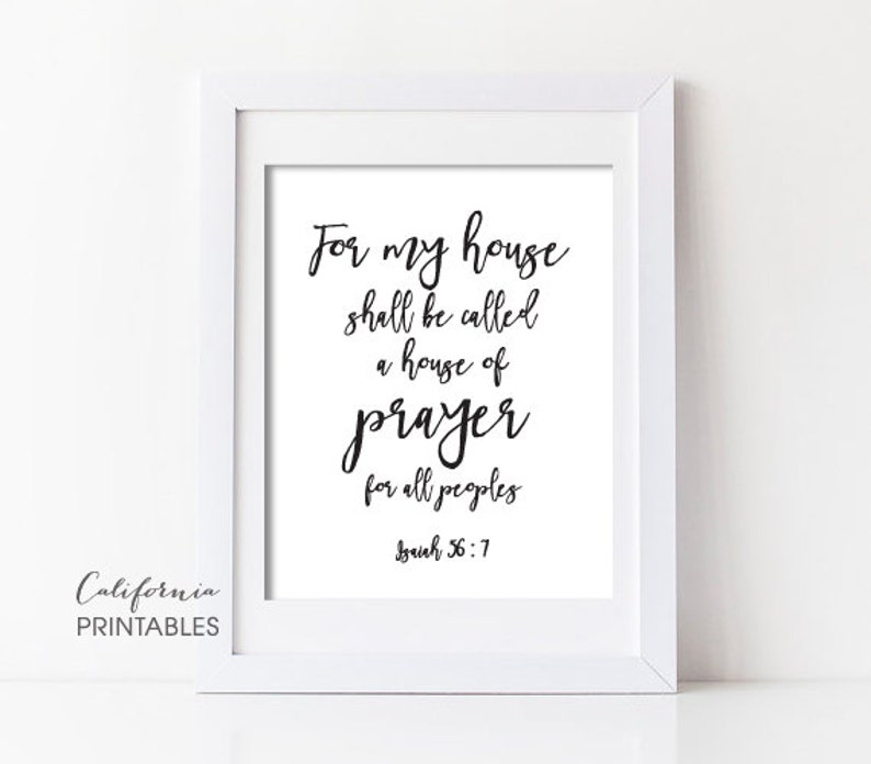 Christian PRINTABLE ART Isaiah 56:7 House of Prayer | Etsy