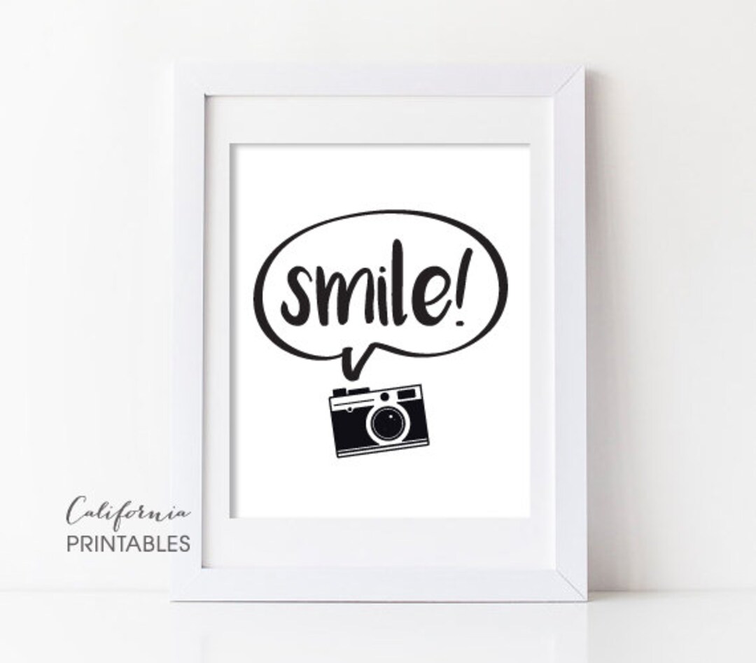 SMILE PRINTABLE ART, Say Cheese Print, Smile Wall Art, Photographer ...