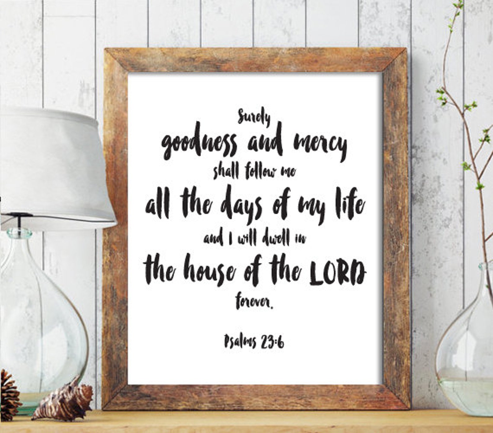 PRINTABLE ART Goodness and Mercy Shall Follow Me All the Days - Etsy
