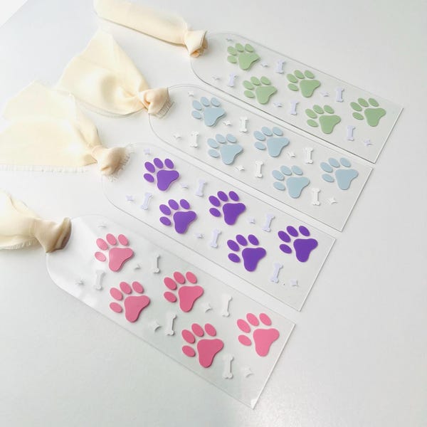Paw Print Bookmark - Etsy