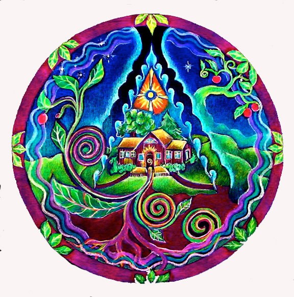 Dream House Mandala Sticker- One Original Illuminated Mandala Drawing ...