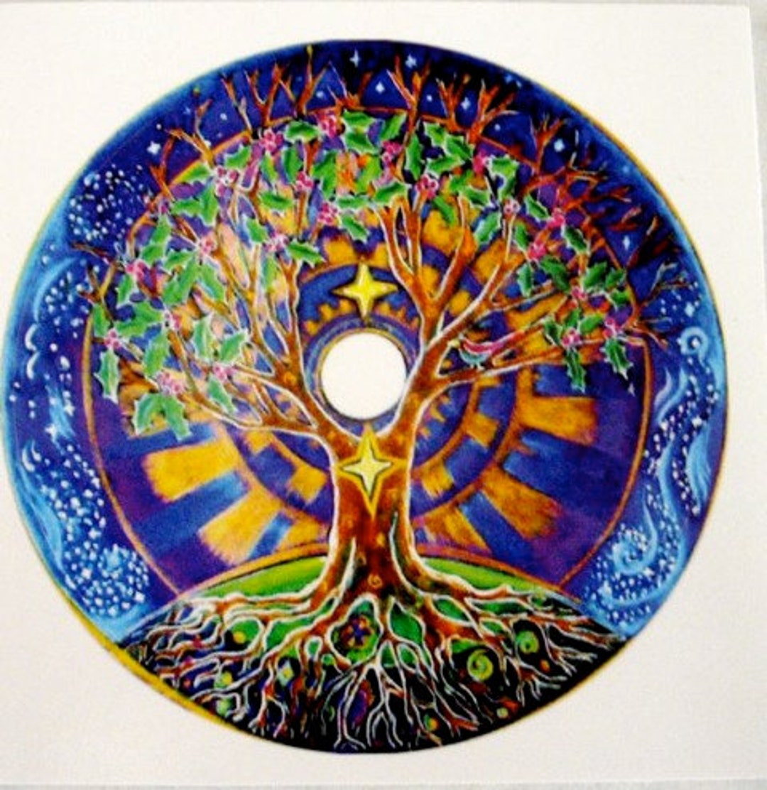 Full Moon Mandala Winter Solstice Tree of Life Original Mandala Drawing ...