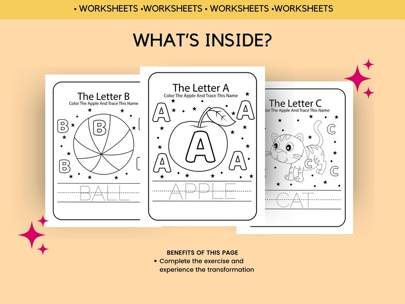 Trazado y coloreado del alfabeto, trazado de letras, hojas de trabajo ...