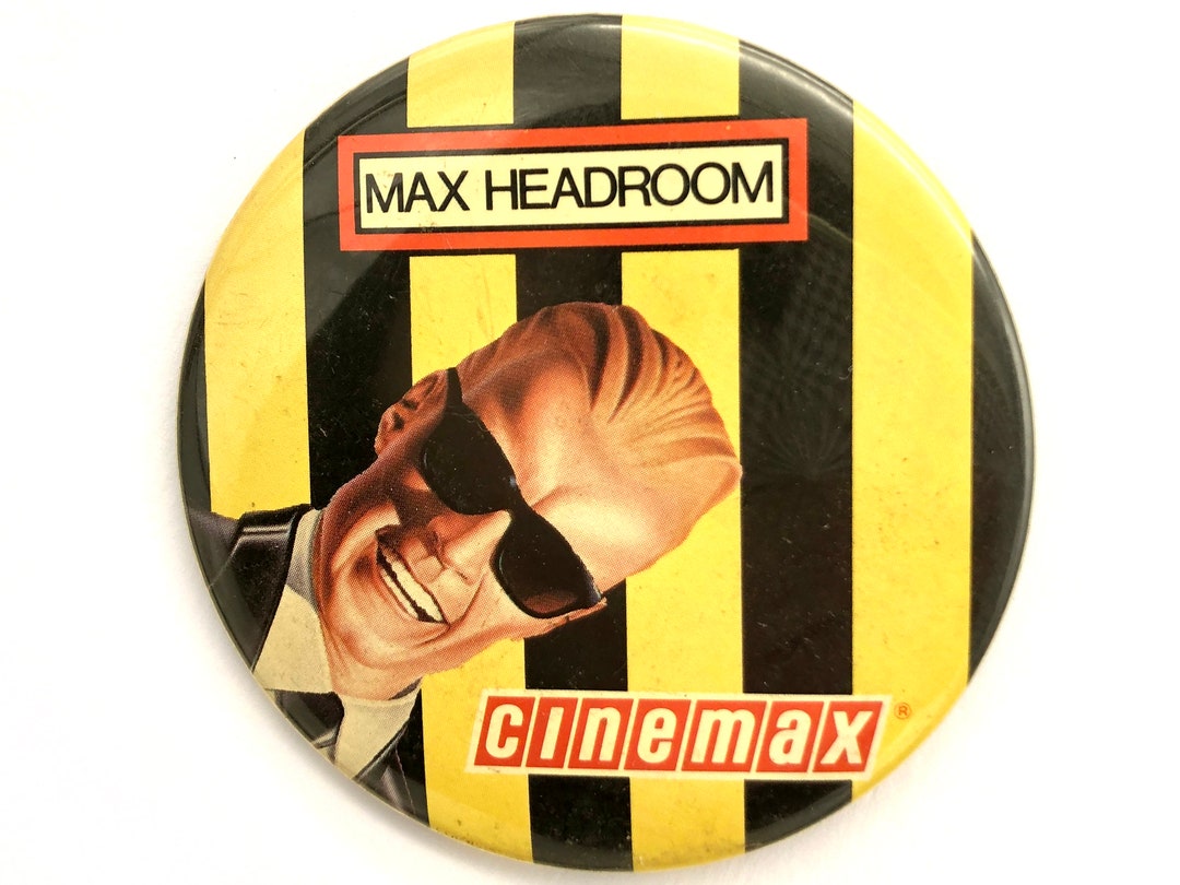 Vintage Max Headroom Pin 1980's TV Show Cinemax Pop Culture Gen X Gift ...