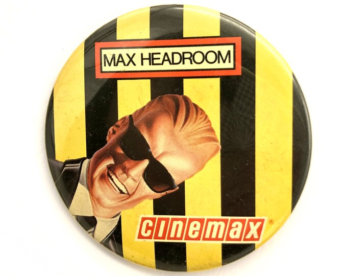 Vintage Max Headroom Pin - 1980's TV Show - Cinemax - Pop Culture - Gen ...
