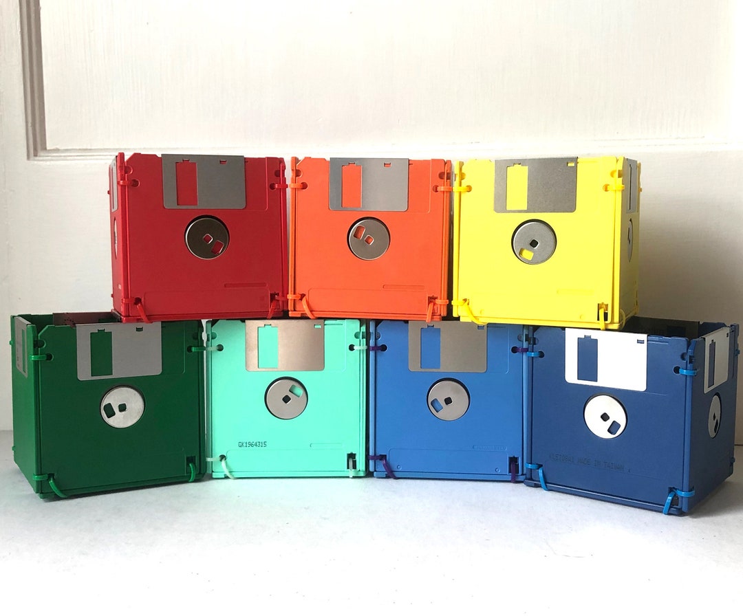 Upcycled Floppy Disk Container: Retro Tech Pencil Cup, Planter - Etsy