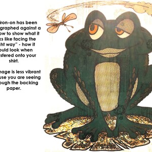 Vintage frog toad iron on Idle ID 1975 lily pad transfer | Etsy