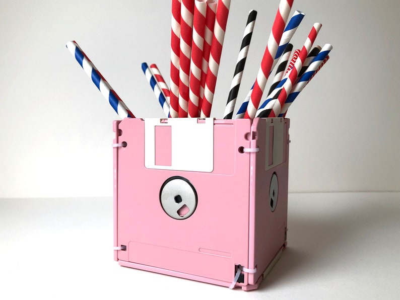Floppy Disk Pastel Colors Pink Container Pencil Cup - Etsy