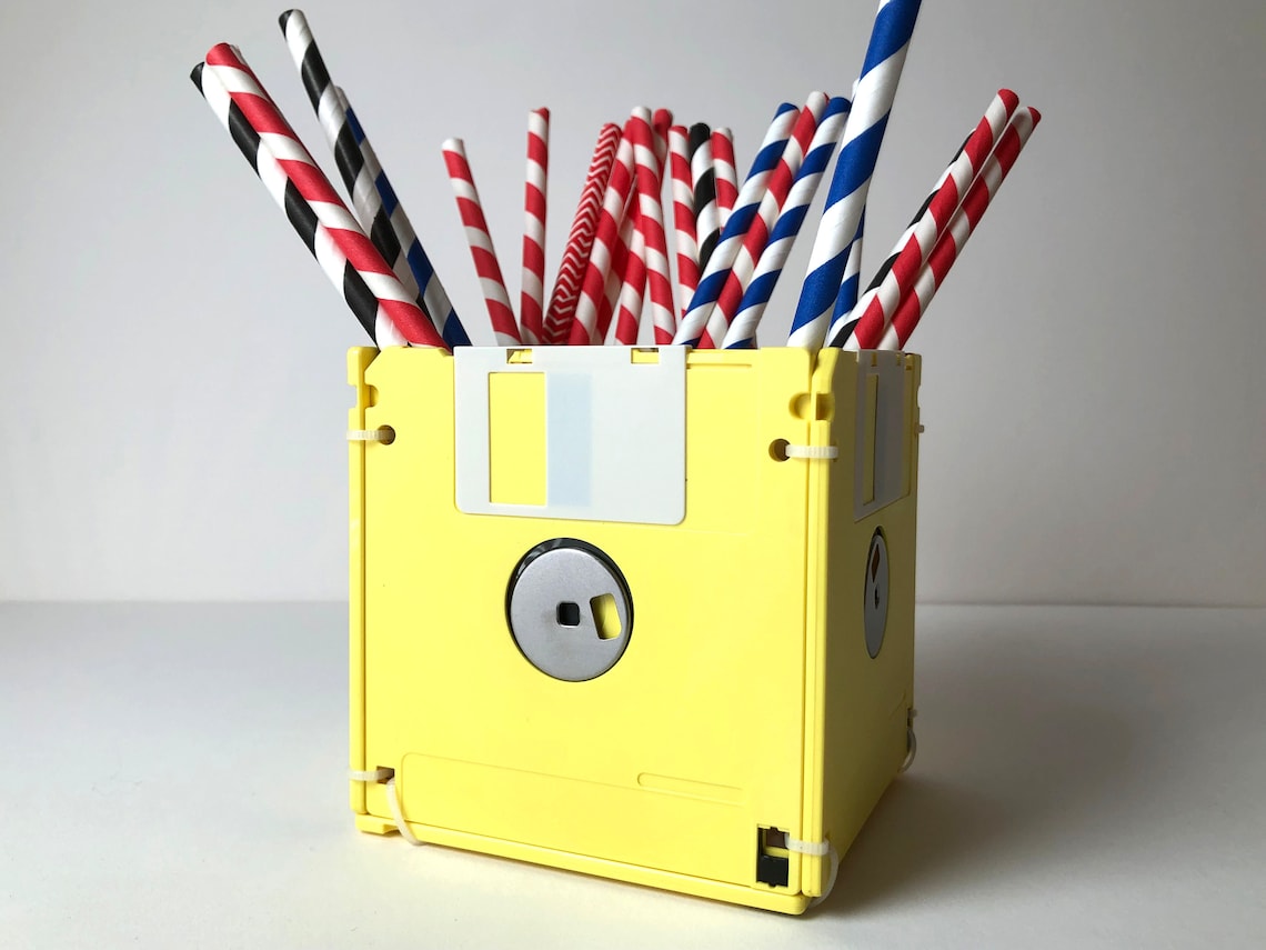 Floppy Disk Pastel Colors Pink Container Pencil Cup - Etsy