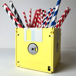 Upcycled Floppy Disk Container – Pastel Office Decor, Tech Gift - Etsy