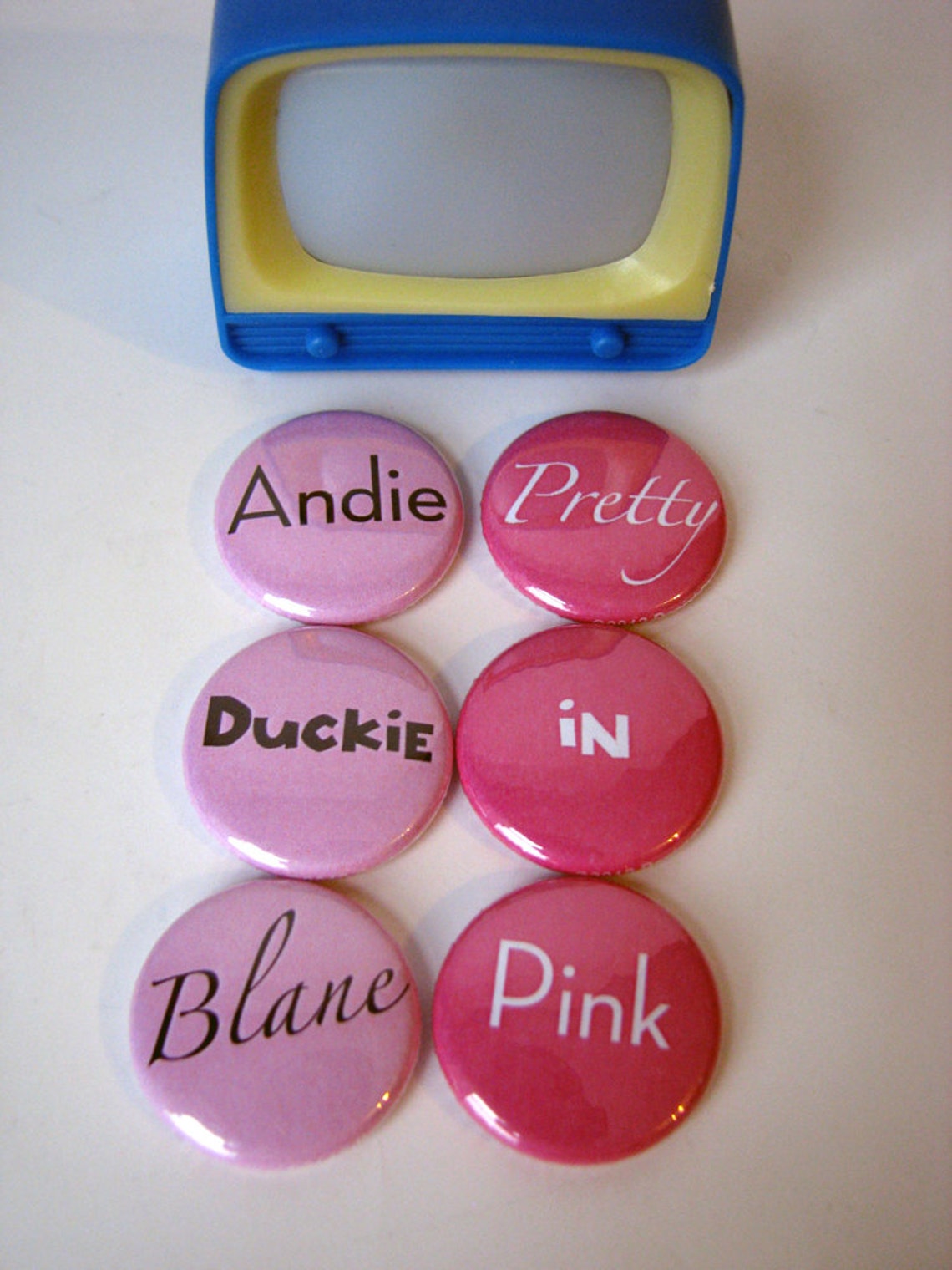 Pretty in Pink Magnets or Buttons set of 6 1980's Teen - Etsy