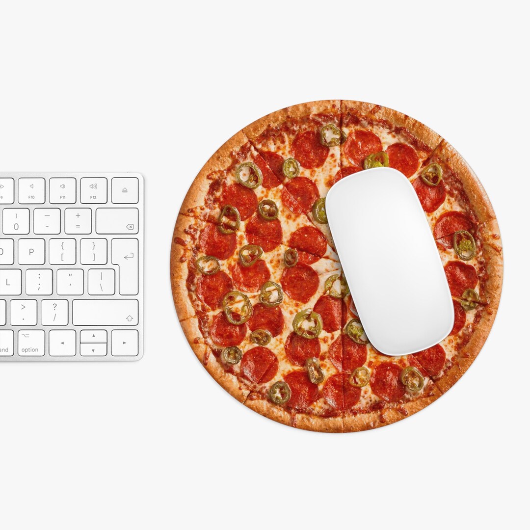 Pepperoni Pizza Mouse Pad, Round Mouse Pad, Pizza Lover Mouse Pad Gifts ...
