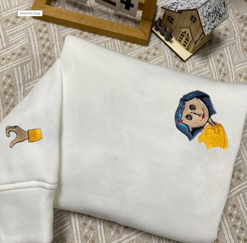 Custom Wybie and Coraline Couple Couple Embroidered Sweatshirt, Hello ...