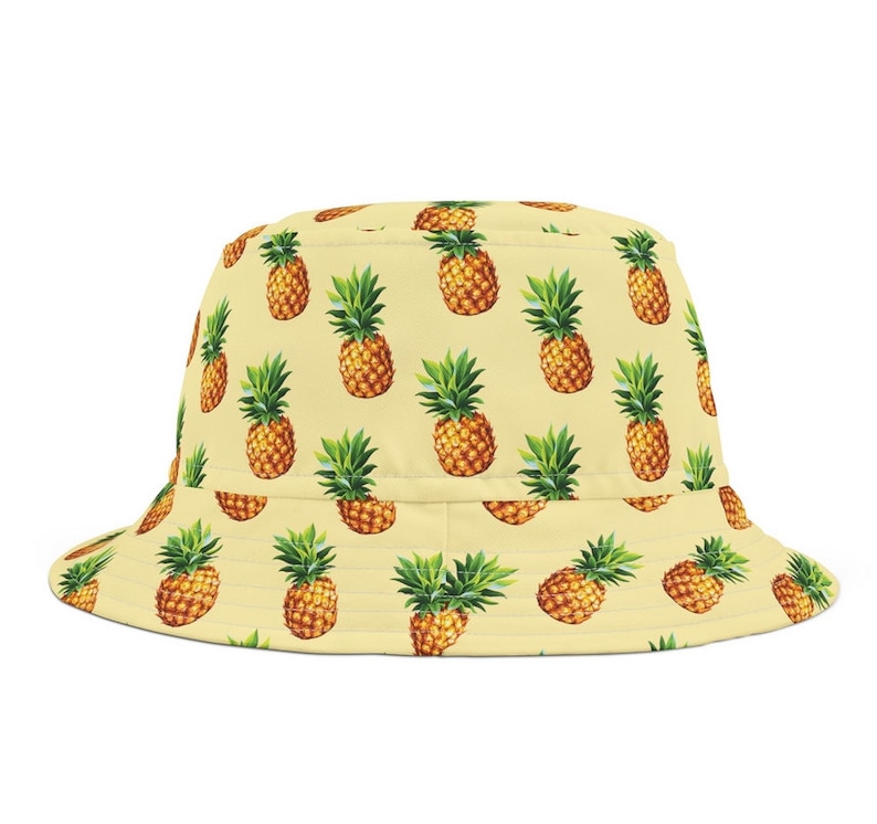 Pineapple Bucket Hats, Pineapple Pattern, Tropical Fruits Pattern Hats ...