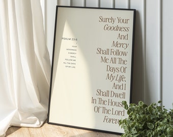 Large Poster: Surely Goodness and Mercy - Etsy