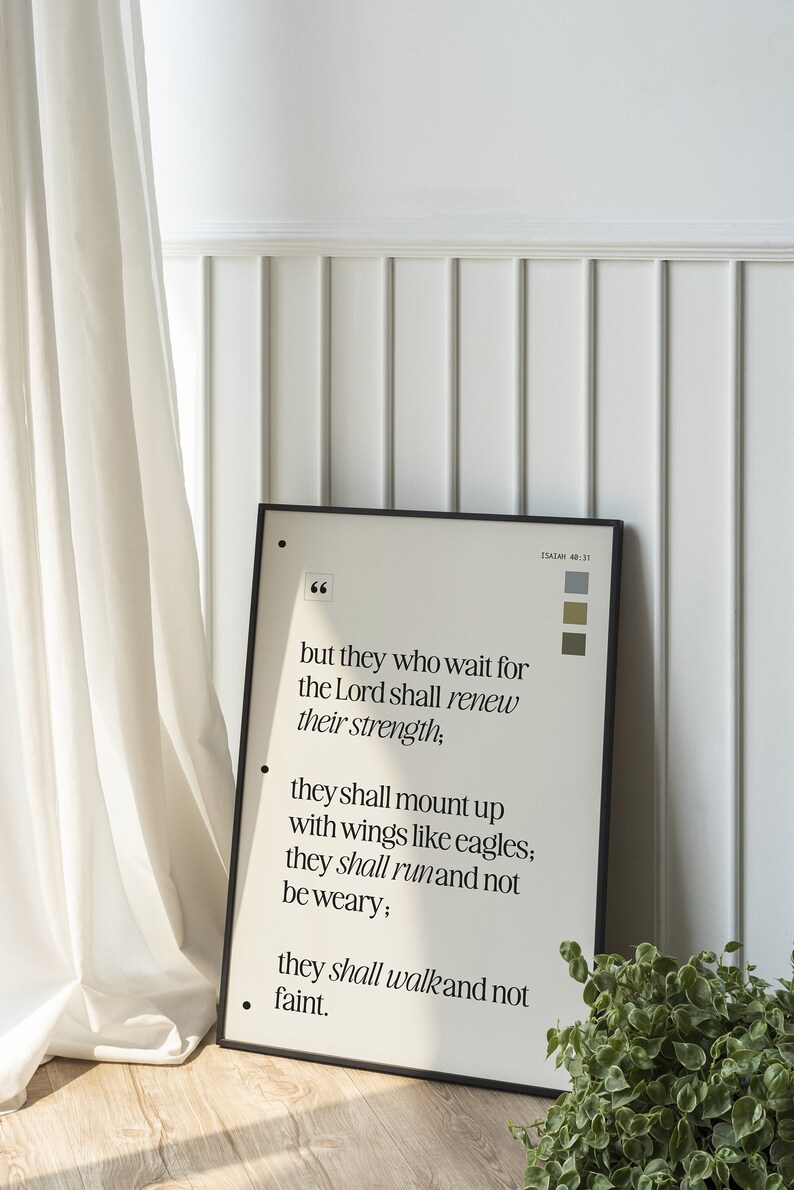 Those Who Wait on the Lord Poster • Bible Verse Scripture Jesus Art ...