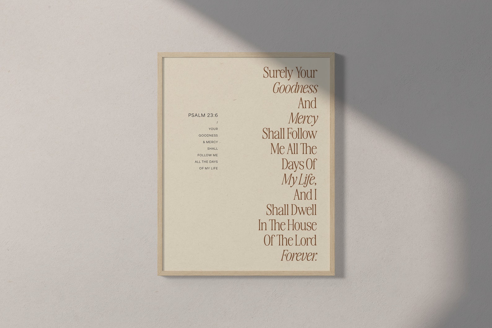 Surely Your Goodness and Mercy Shall Follow Me Poster • Bible Verse ...