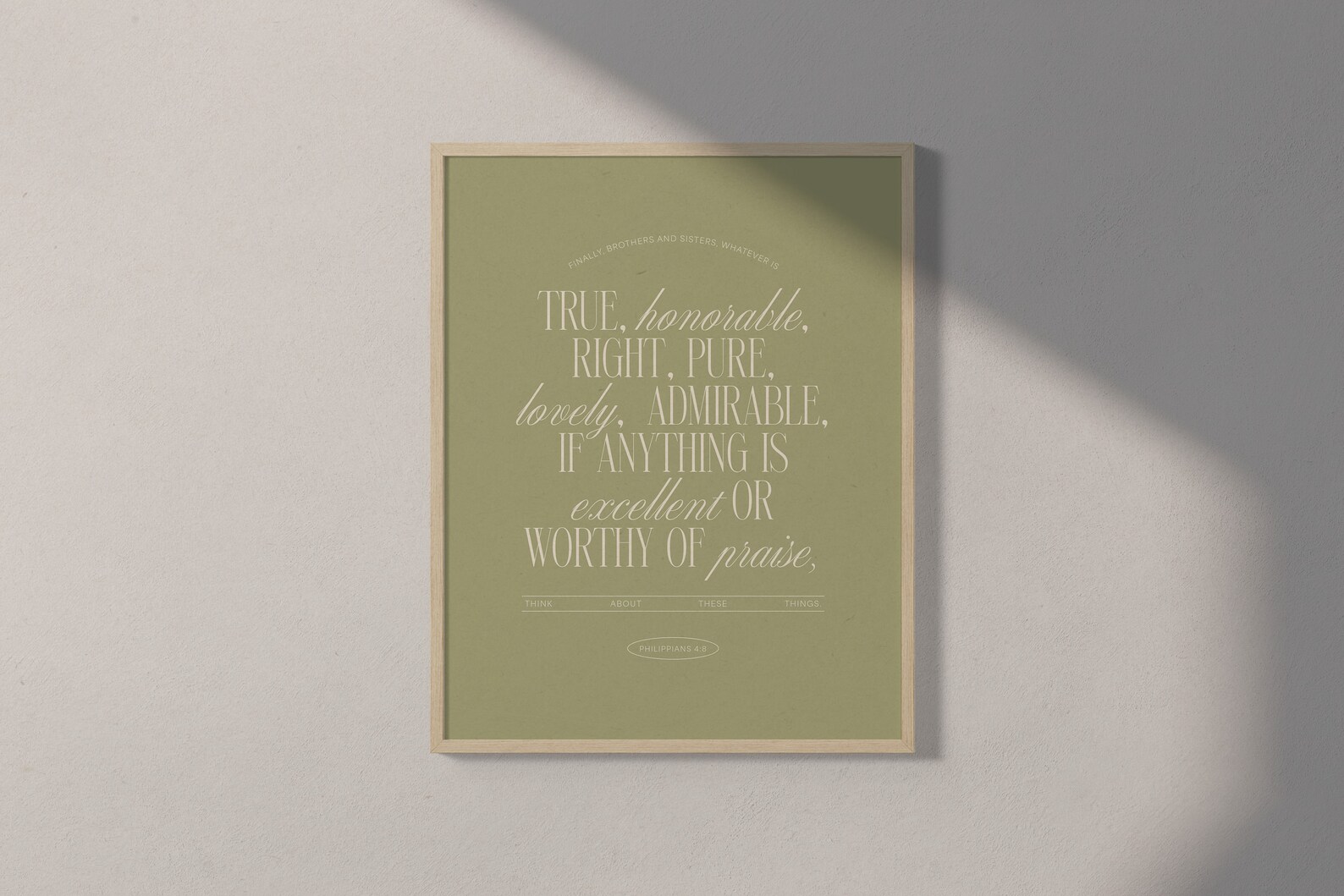 Whatever is True, Whatever is Honorable Philippians 4:8 Poster • Bible ...